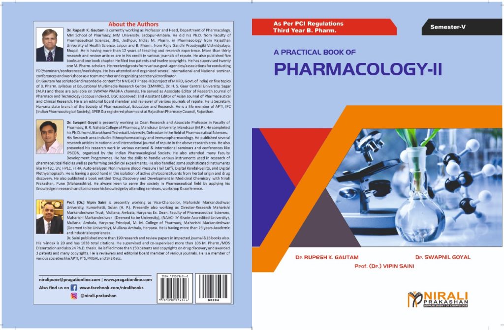 Practical Book of Pharmacology-II – Mandsaur University